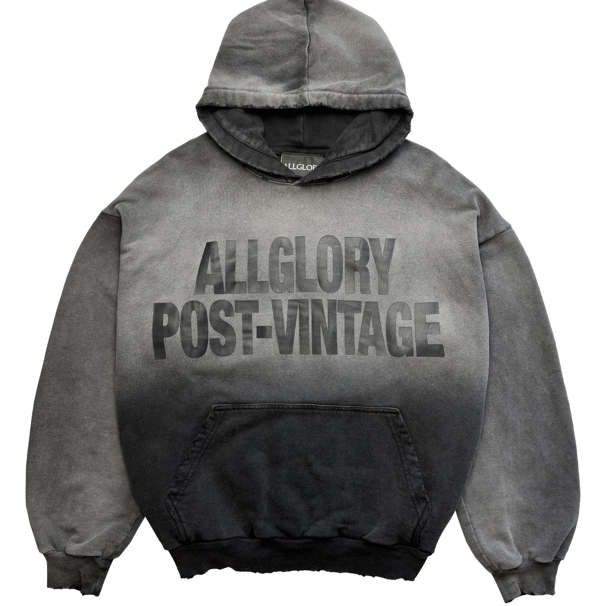 POST VINTAGE Moletom ALLGLORY Hoodie Vintage Trashed Black Destroyed
